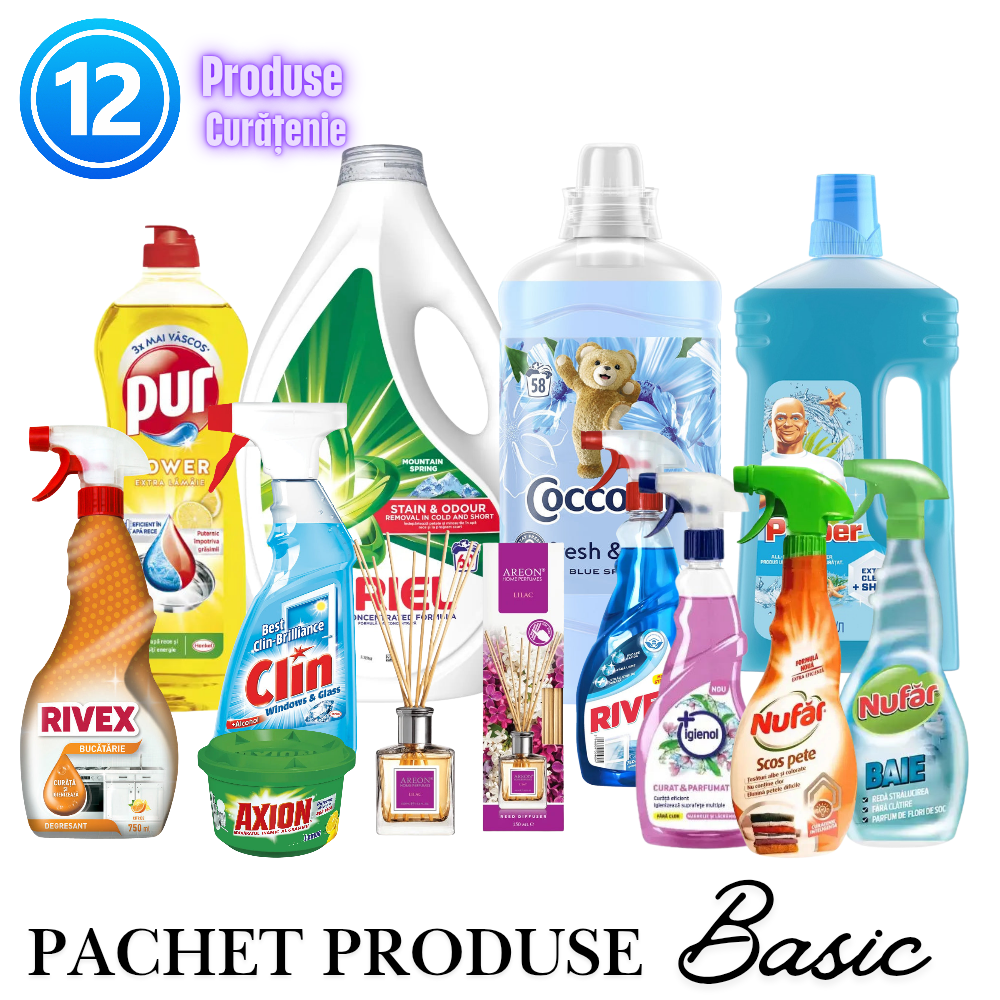 BASIC Package 12 Romanian cleaning products – Europe delivery – DorDeAcasa